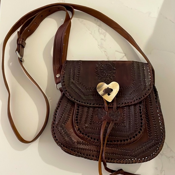 Bags | Vintage Handmade Leather Boho Festival Bag | Poshmark